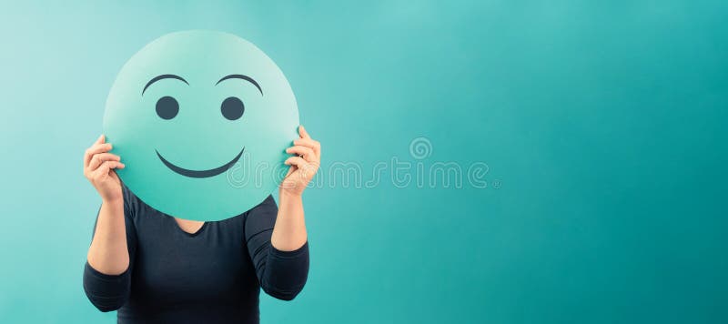 Head with a Happy Smiling Face, Mental Health Concept, Positive ...