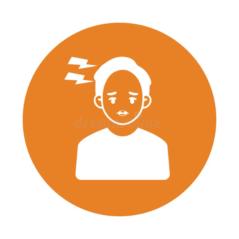 Head Headache Icon Orange Color Vector Eps Stock Illustration