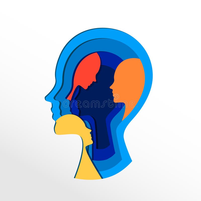 Head with Heads Inside Concept Stock Vector - Illustration of creative ...