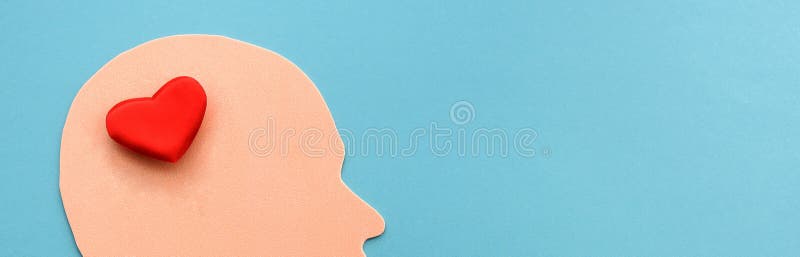Head with a Heart Sign in the Brain. Stock Photo - Image of heart ...