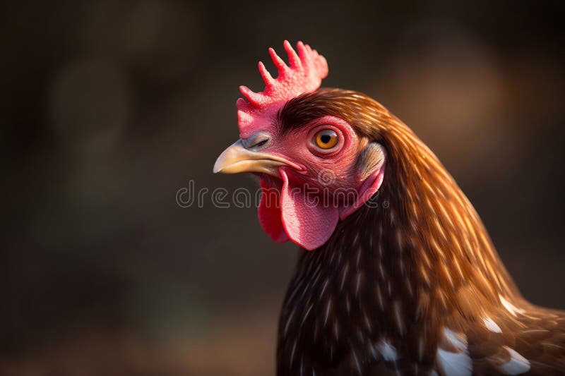 Head Hen in Chicken Farm. Created with Generative AI Stock Illustration ...