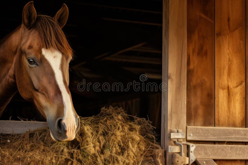 Head Horse in the Stables in Stall Generative Ai Stock Photo - Image of ...