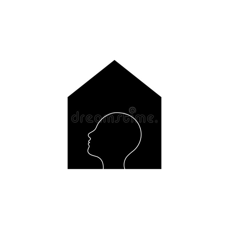 Head in House, Museum Art Creative House with Human Icon Stock Vector ...