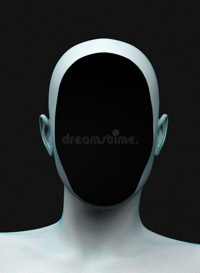 Head of Human with Black Void instead of Face Stock Illustration ...