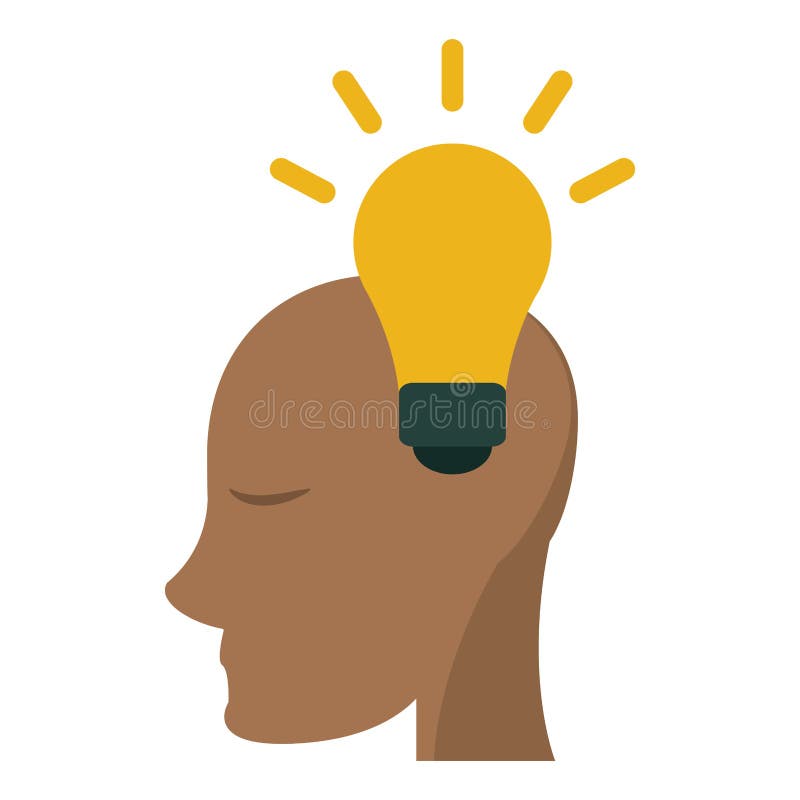 Head human new idea bulb stock vector. Illustration of concept - 82215852