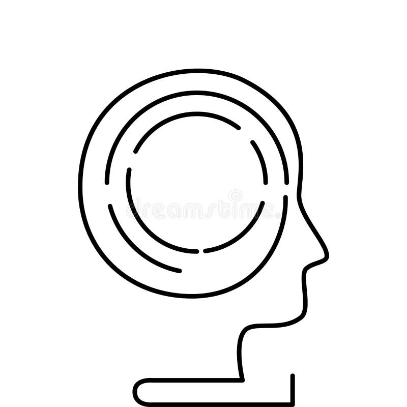 Head human profile icon stock illustration. Illustration of adult ...