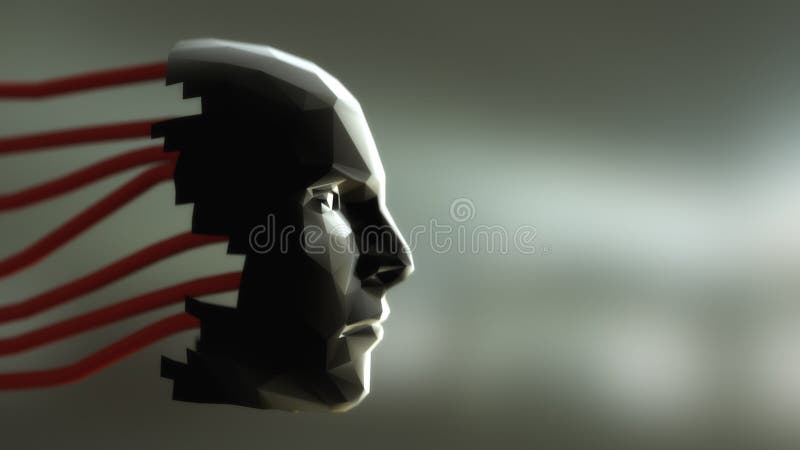 Head Human Shattered Portrait Stock Illustration - Illustration of ...