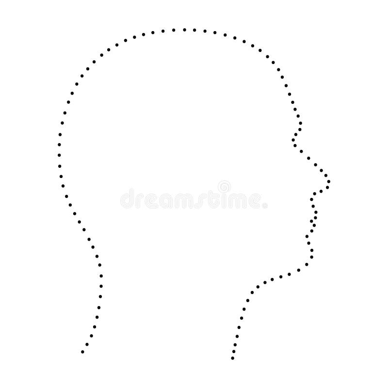 Head Human Silhouette Abstract Schematic from the Black Dots Along the ...