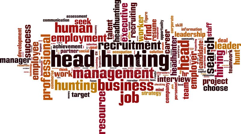 Head hunting word cloud stock vector. Illustration of suggestion ...