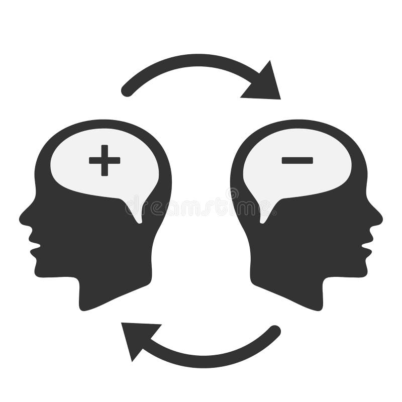 Head Icon for Bipolar Disorder Flat Design. Vector Illustration Stock ...