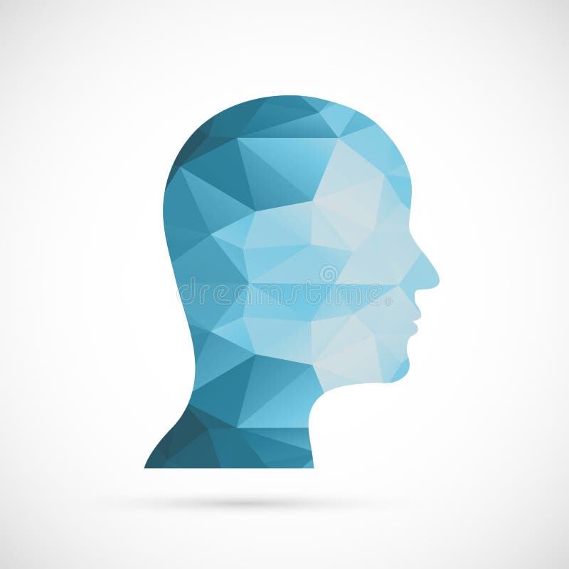 Head Icon. Blue Colors of Abstract Triangles Stock Vector ...