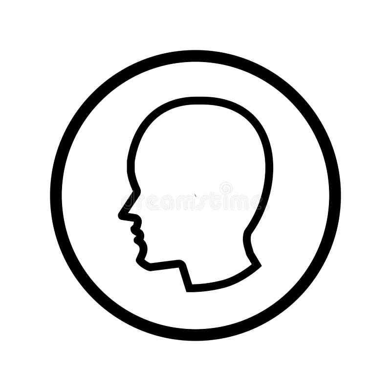 Head Icon in Circle - Vector Iconic Design Stock Vector - Illustration ...