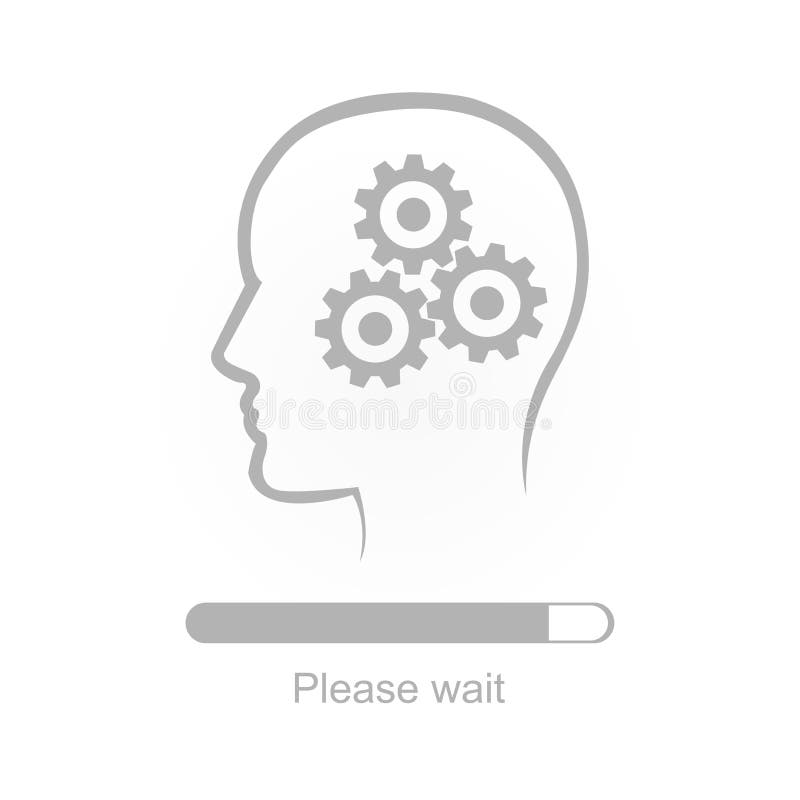 Head Icon with Gears on a White Background, Concept of Thought and ...