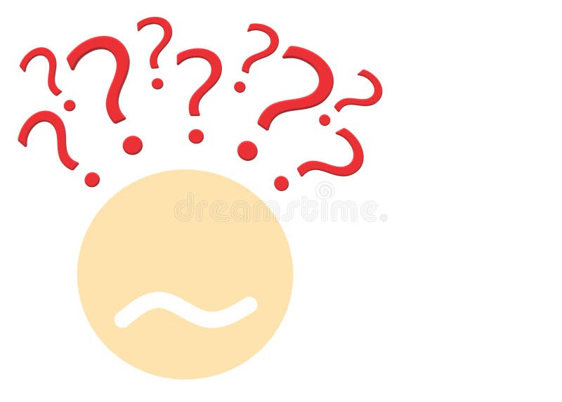 A Head Icon Simile with Many Red Question Marks Above His Head Stock ...