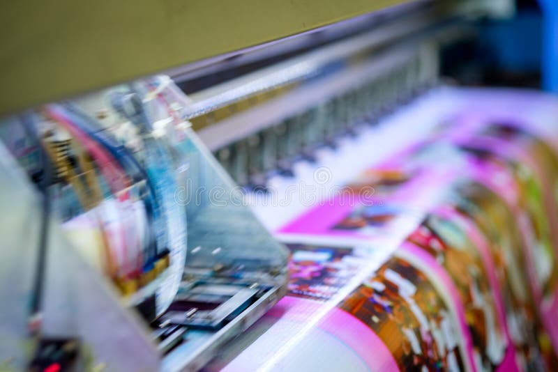 Head Inkjet during Printing on Vinyl Banner Stock Photo - Image of ...