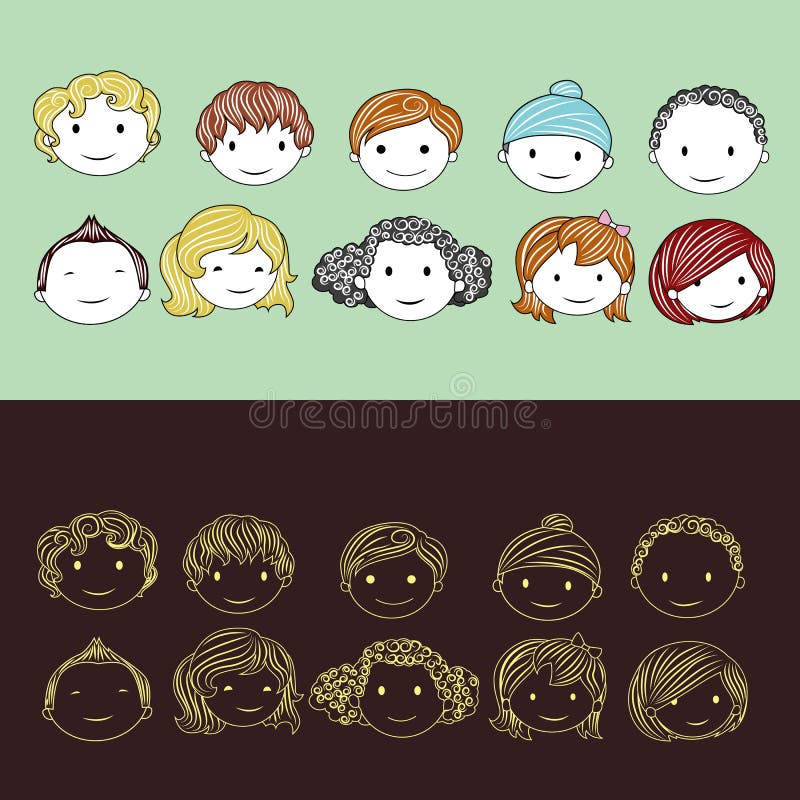 Head of Kids stock vector. Illustration of celebration - 25110576