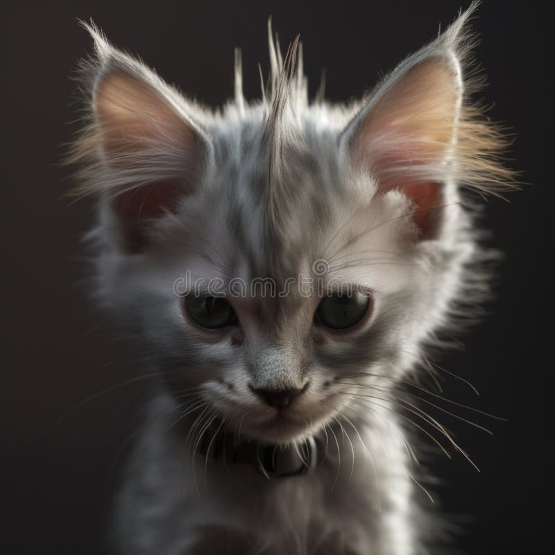 Head of Kitten with a Mohawk and Slogan Cat Punk Stock Illustration ...