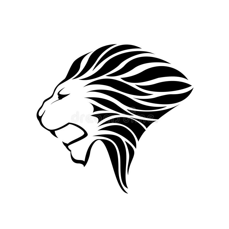 Heraldiska Lion Head Vector Silhouette Vektor Illustrationer ...