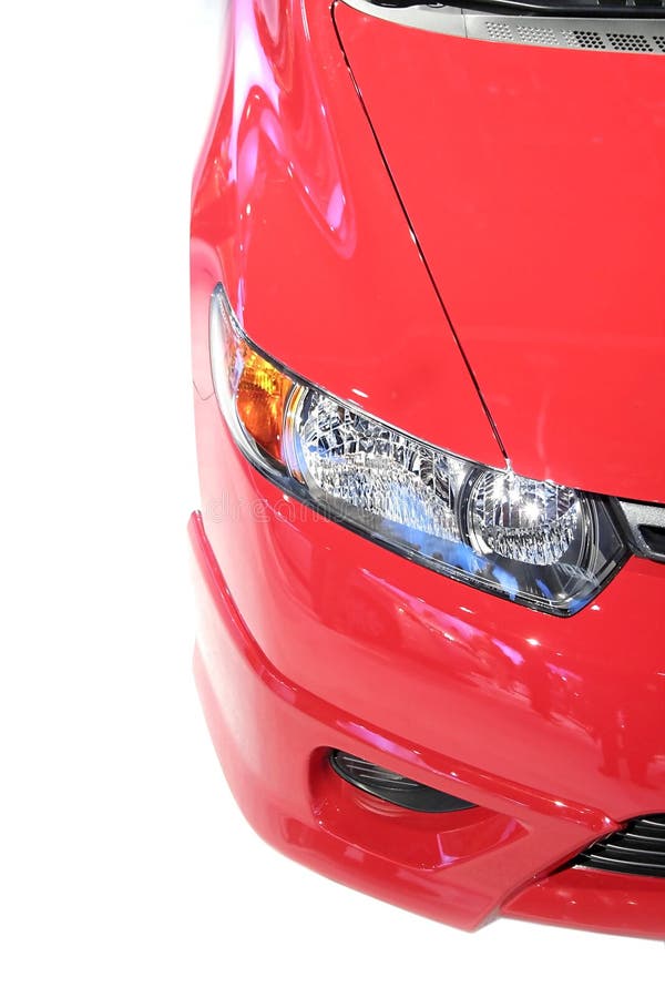 Head Lamp of Red Car stock image. Image of chrome, modern - 6798043