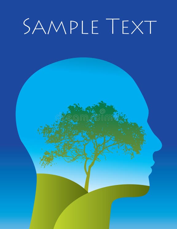 Head with landscape stock vector. Illustration of rendering - 9090851