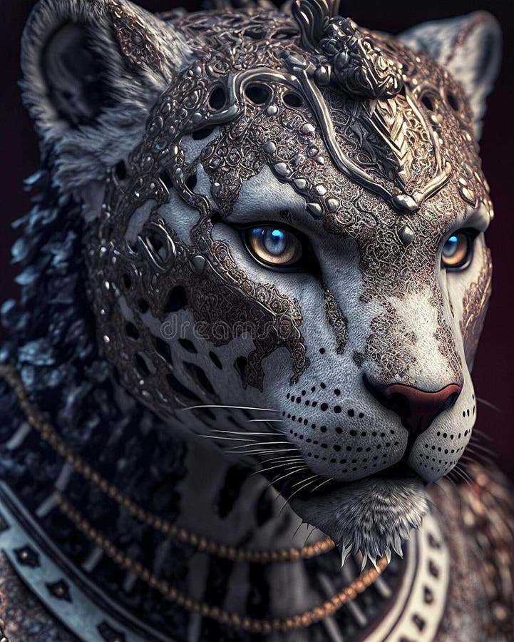 A Head with Leon and Gold Armor Stock Illustration - Illustration of ...