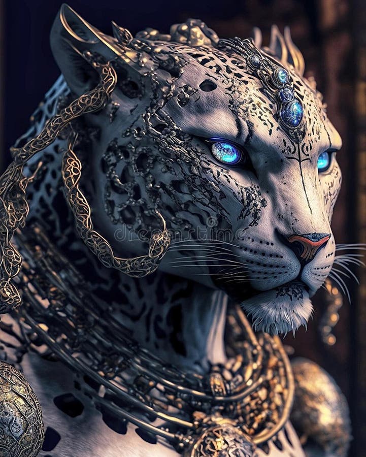 A Head with Leon and Gold Armor Stock Illustration - Illustration of ...