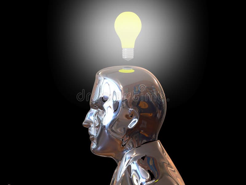 Head Light Bulb. Idea Concept Stock Illustration - Illustration of ...