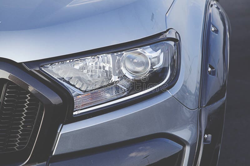Head Light of the Pick Up Truck Stock Image - Image of close, auto ...