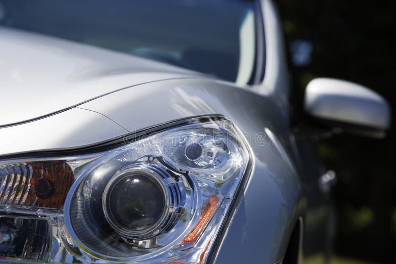 Head Light and Rear View Mirror Stock Photo - Image of abstract, line ...
