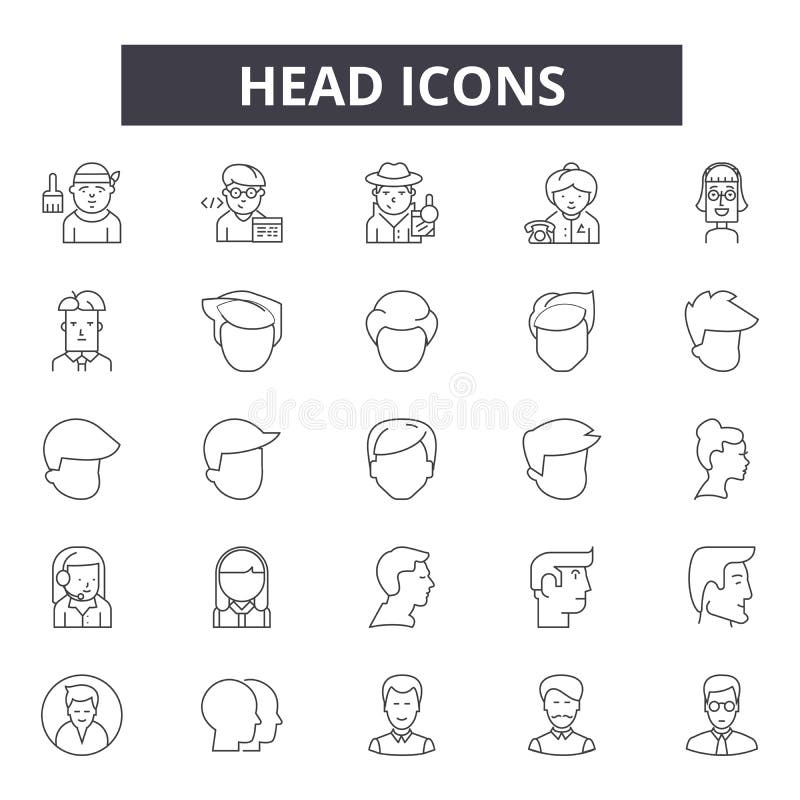 Head Line Icons, Signs, Vector Set, Outline Illustration Concept Stock ...