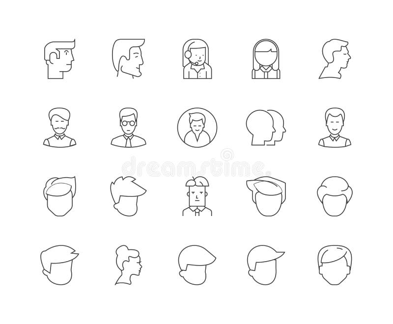 Head Line Icons, Signs, Vector Set, Outline Illustration Concept Stock ...