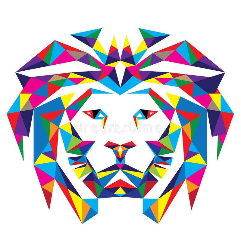 Geometric Lion Head Stock Illustrations – 891 Geometric Lion Head Stock ...