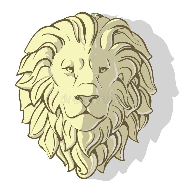 Head of lion shadow stock illustration. Illustration of head - 28101837
