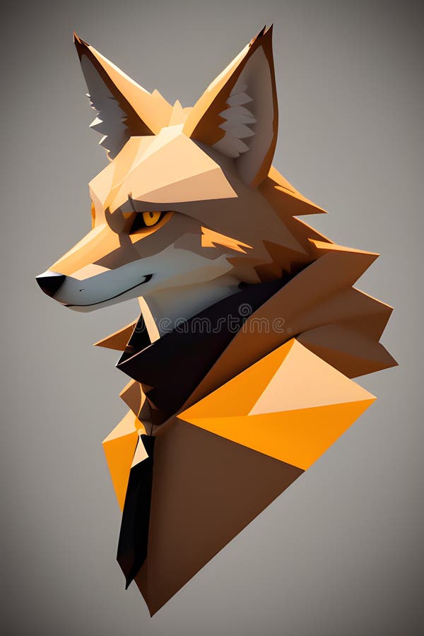 Head Logo in a Simple Vector Style with Low Poly Color Shading Stock ...