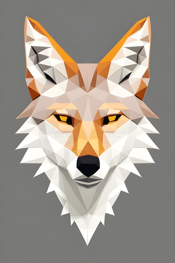 Head Logo in a Simple Vector Style with Low Poly Color Shading Stock ...