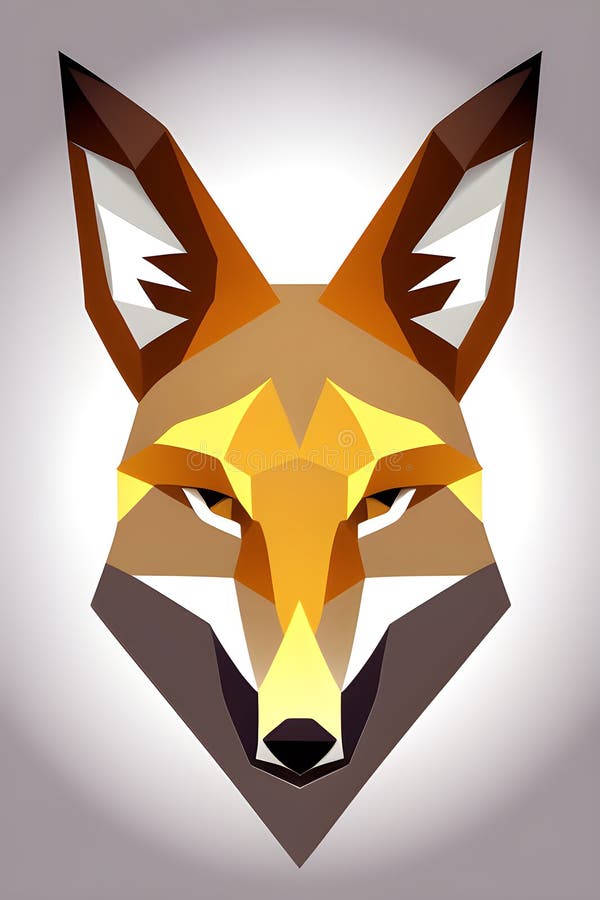 Head Logo in a Simple Vector Style with Low Poly Color Shading Stock ...