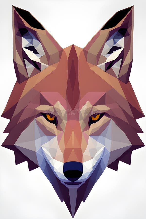 Head Logo in a Simple Vector Style with Low Poly Color Shading Stock ...