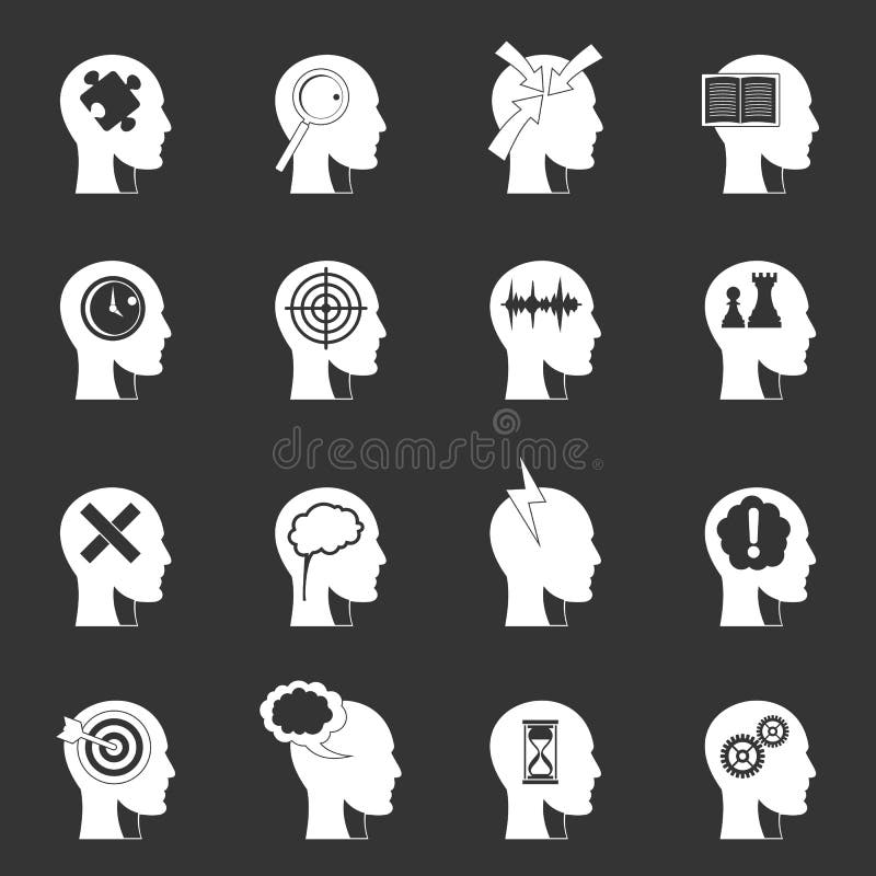 Head Logos Icons Set, Simple Style Stock Vector - Illustration of ...