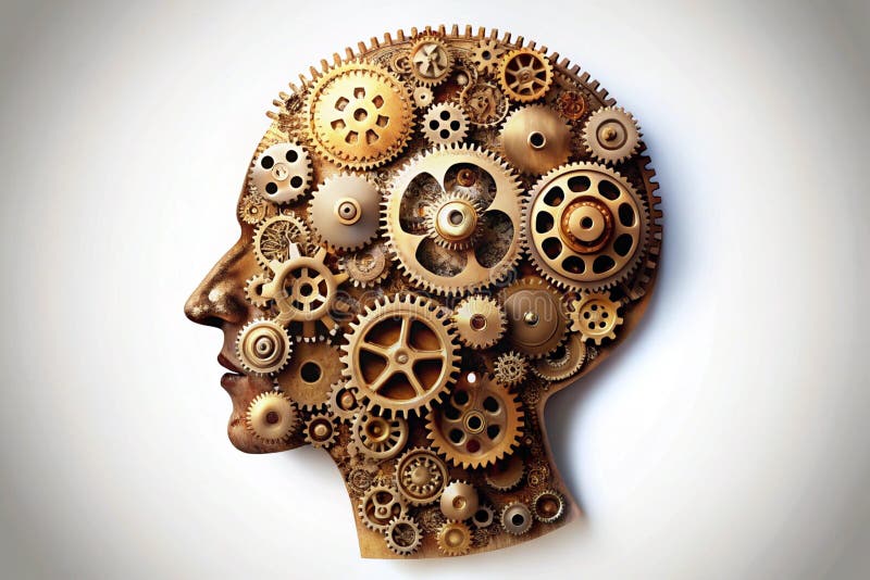 Head Made from Gears and Cogs - Brain Activity & Idea Concept Stock ...