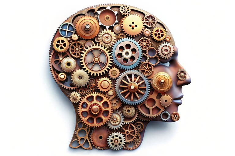 Head Made from Gears and Cogs - Brain Activity & Idea Concept Stock ...