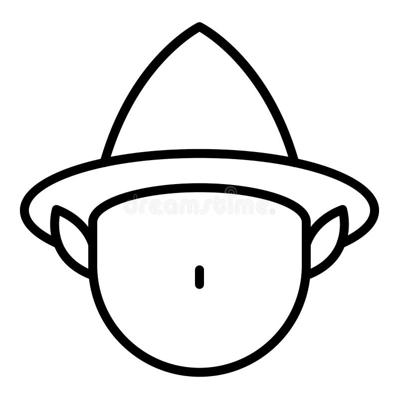 Head of Magic Elf Icon, Outline Style Stock Vector - Illustration of ...