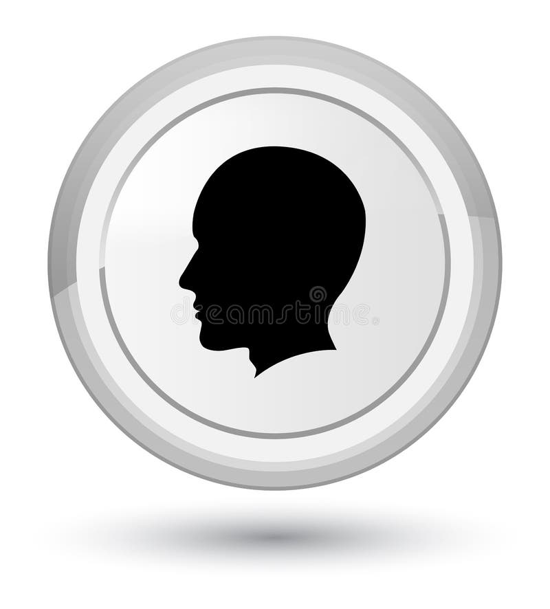 Head Male Face Icon Prime White Round Button Stock Illustration ...
