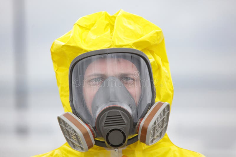 Head of Man in Modern Gas Mask Stock Photo - Image of chemicals ...