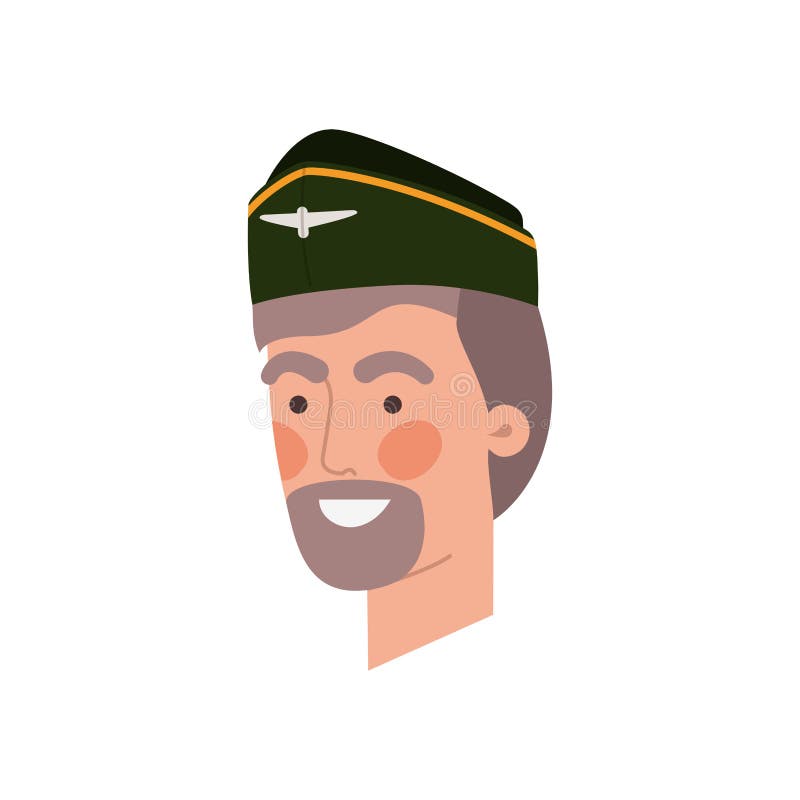 Head of Man Pilot Avatar Character Stock Vector - Illustration of ...