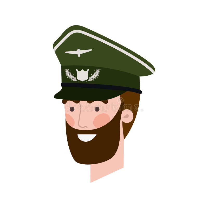 Head of Man Pilot Avatar Character Stock Vector - Illustration of ...