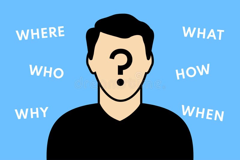 Head of a Man with a Question Mark Stock Vector - Illustration of ...