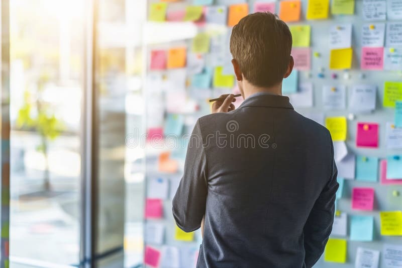 Head Manager Lead Brainstorm Ideas Sharing Standing Concentrate Make a ...