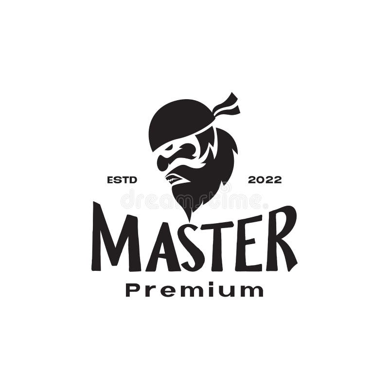Head Master Beard Ninja Logo Design Vector Graphic Symbol Icon ...