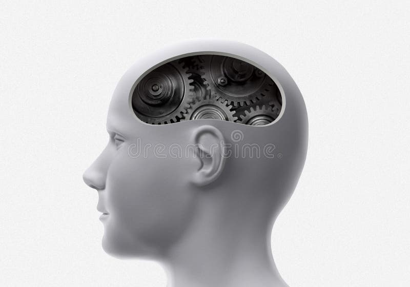 Mechanical head stock vector. Illustration of brain, idea - 44848799
