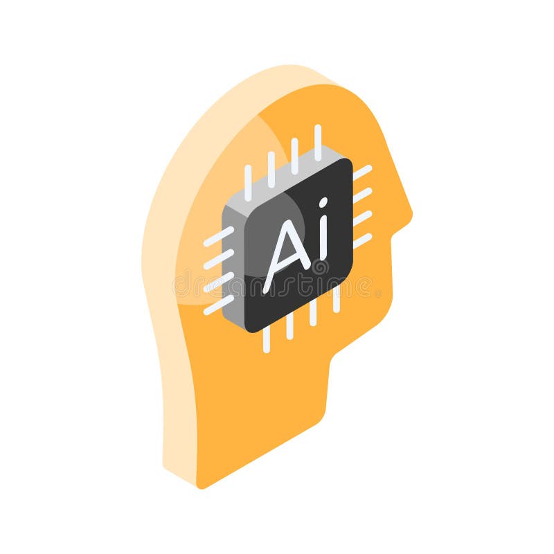 Head with Microprocessor Chip, Concept Icon of Brain Chip, Ai Brain ... Head with Microprocessor Chip, Concept Icon of Brain Chip, Ai Brain ...